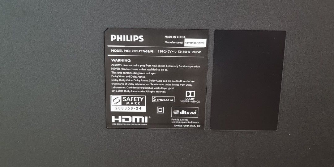 Philips 70 Inch 4K Smart TV, TV & Home Appliances, TV & Entertainment ...