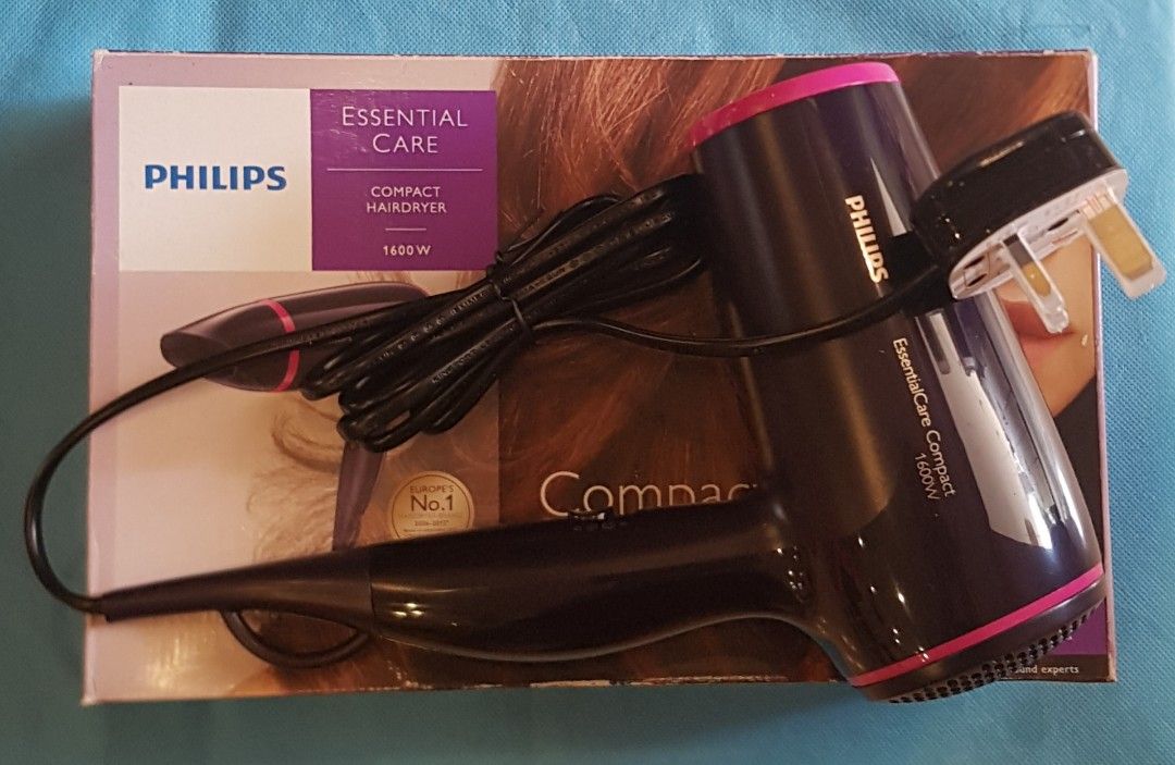 Philips Essential Care - Compact Hairdryer 1600 W, Beauty & Personal Care, Hair on Carousell