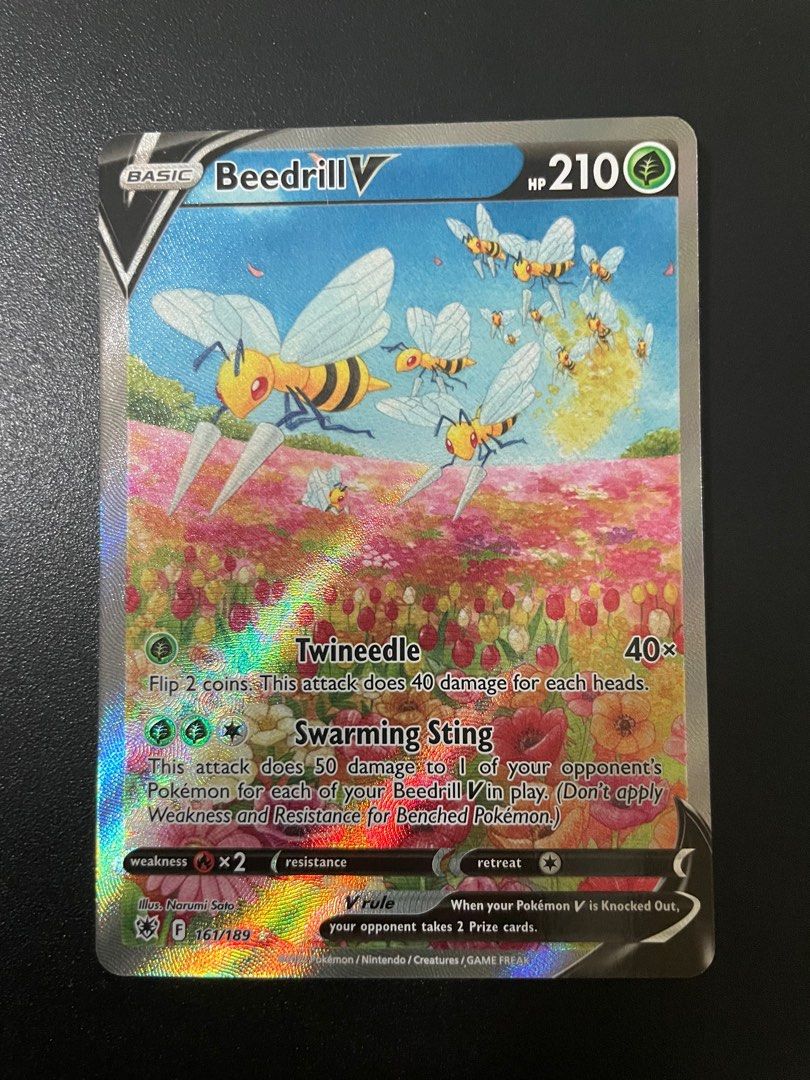 Pokemon TCG Beedrill V - 161/189 - Alternate Art Ultra Rare Sword ...