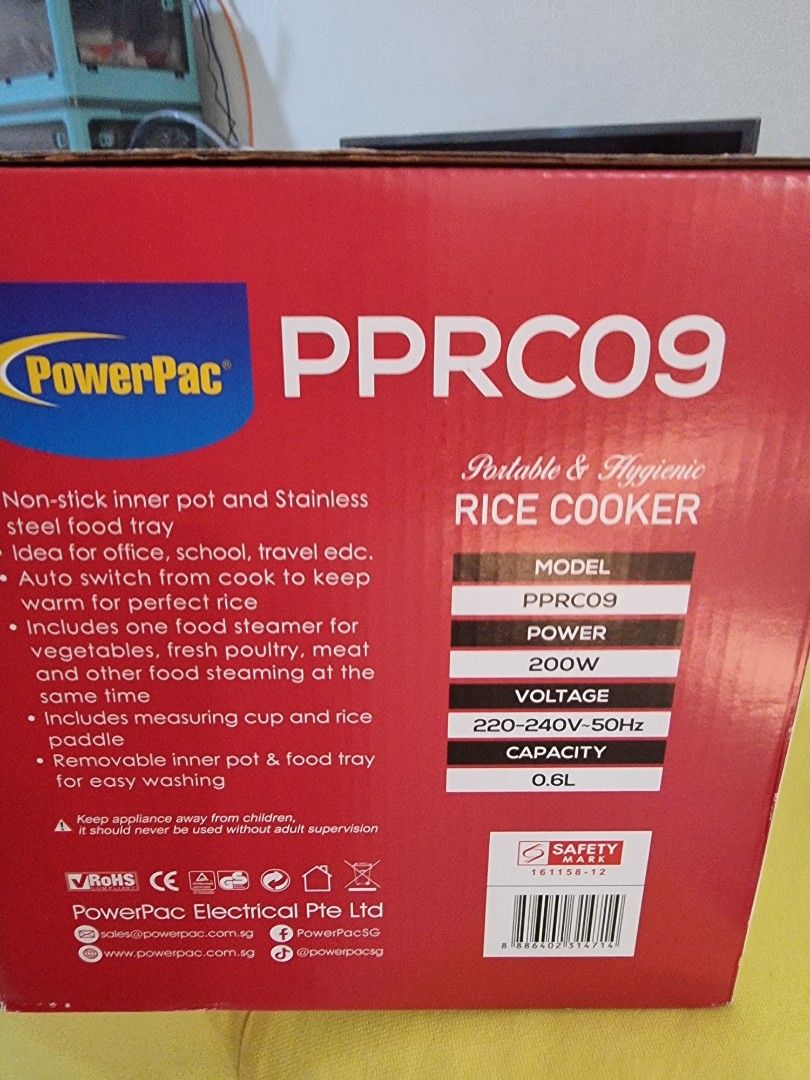 Power Pac Rice Cooker 0.6L, TV & Home Appliances, Kitchen Appliances ...