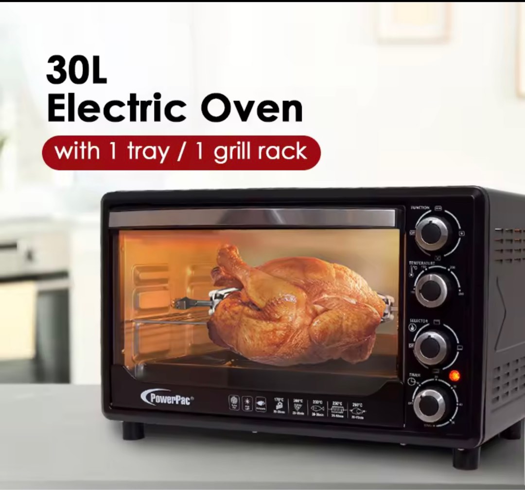 PowerPac Electric Oven 30L with baking tray & wire mesh (PPT30), TV ...