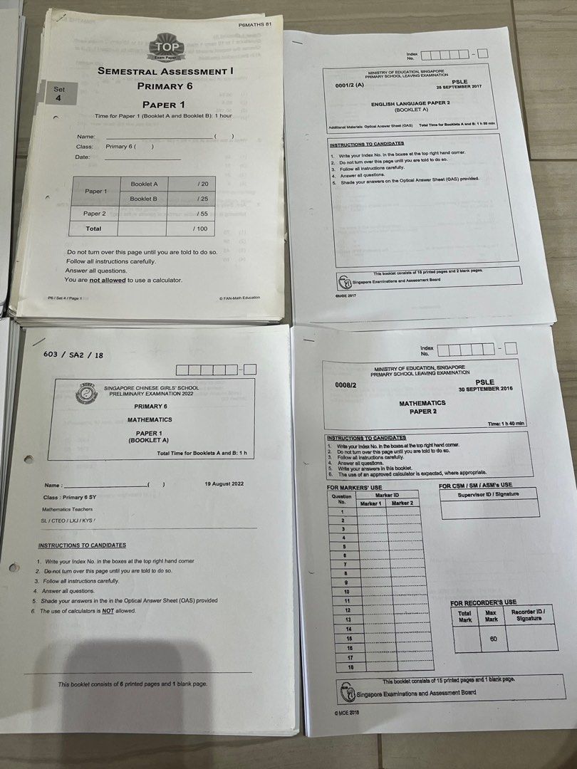PSLE EL MA SC CL HCL Exam Papers, Hobbies & Toys, Books & Magazines ...