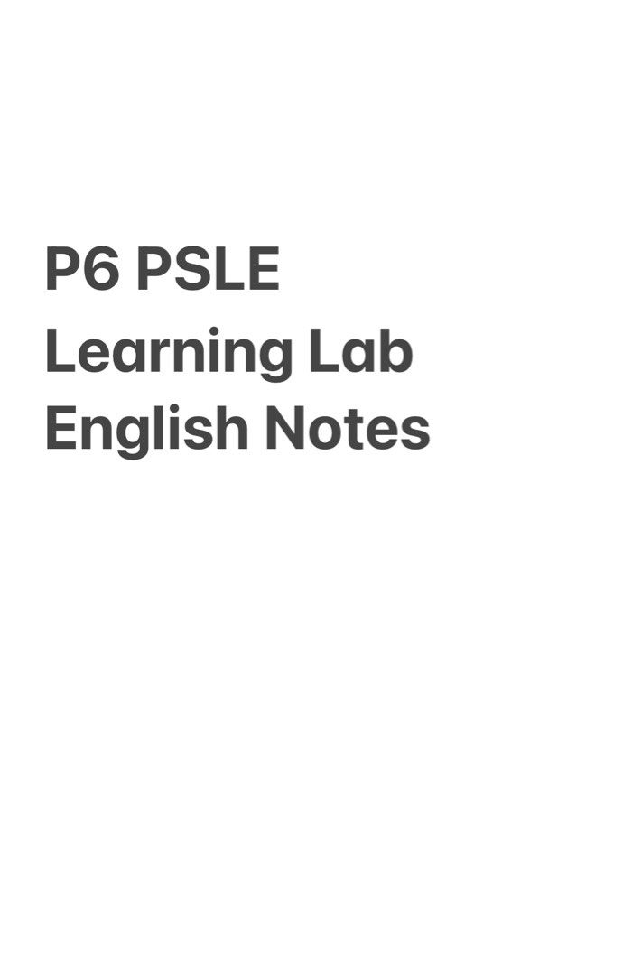 PSLE learning lab English notes, Hobbies & Toys, Books & Magazines ...