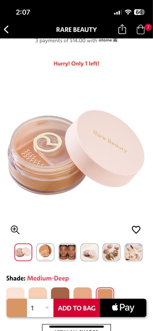 Rare Beauty Powder - Medium Deep, Beauty & Personal Care, Face, Makeup ...