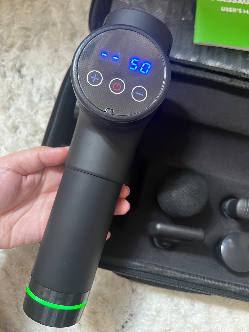 Rechargeable Cordless Massage Gun Black, Health & Nutrition, Massage ...