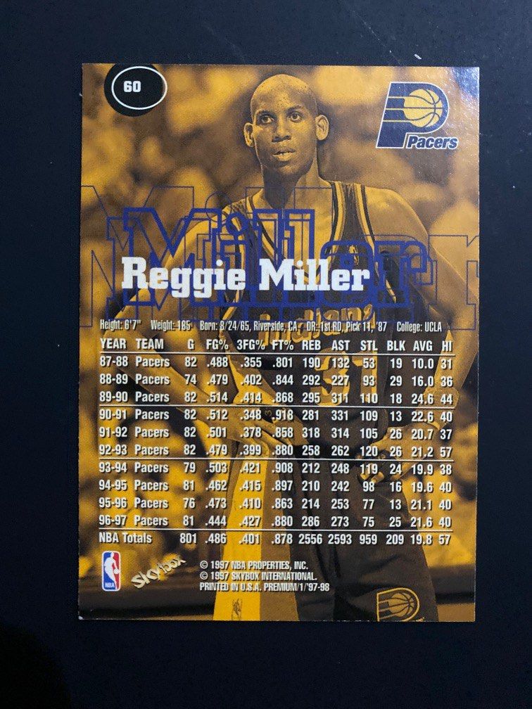 Reggie Miller Skybox Premium Collectible Cards, Hobbies & Toys, Toys ...
