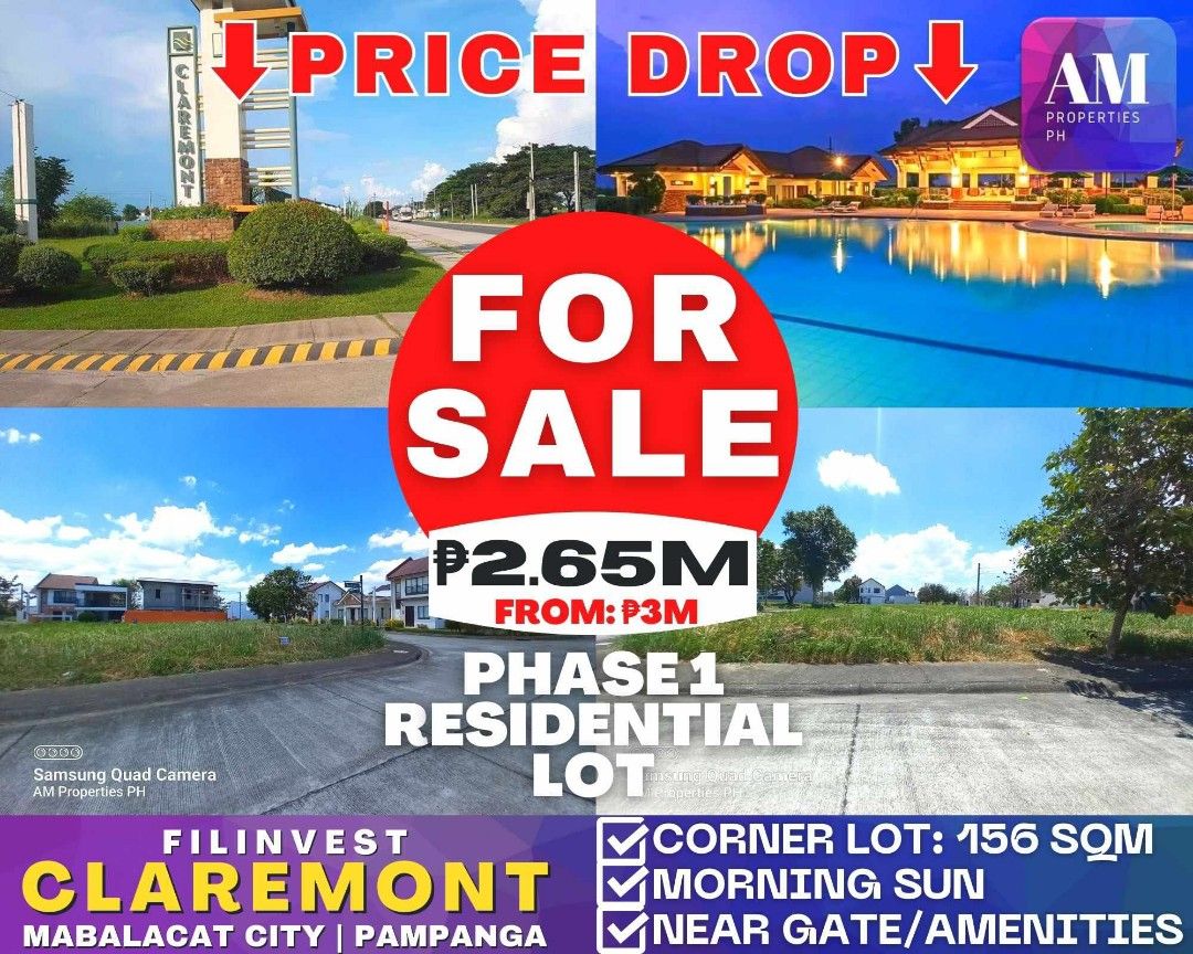 RESIDENTIAL CORNER LOT- FILINVEST CLAREMONT (Mabalacat City), Property, For Sale, Lot on Carousell