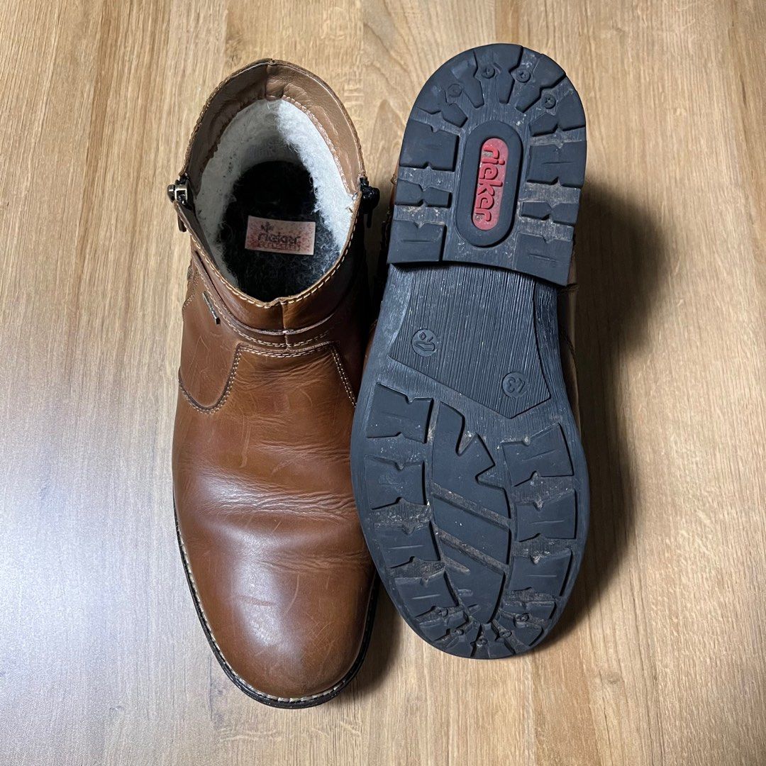 Rieker Leather Zip Mens Boots, Fesyen Pria, Sepatu , Sepatu Boot di ...