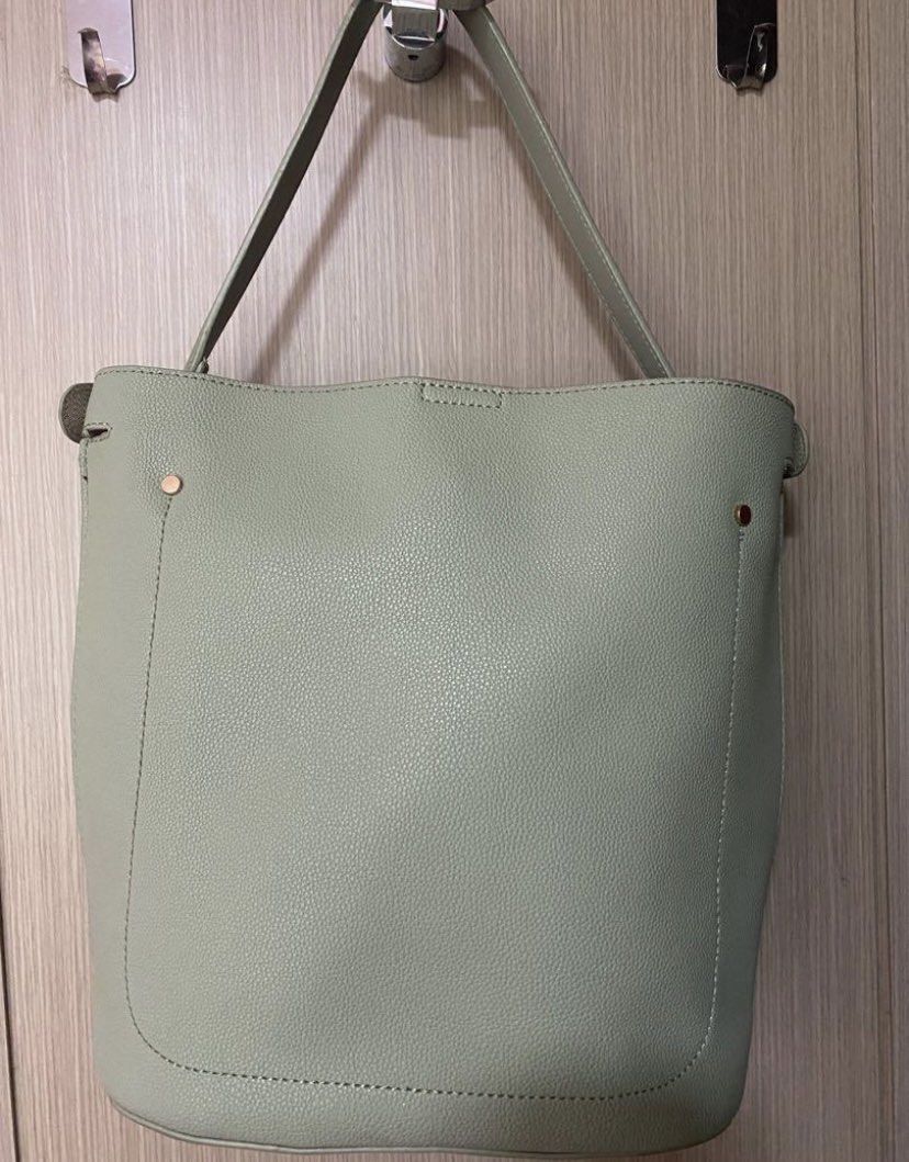 Sage green PU leather shoulder / handbag, Women's Fashion, Bags ...
