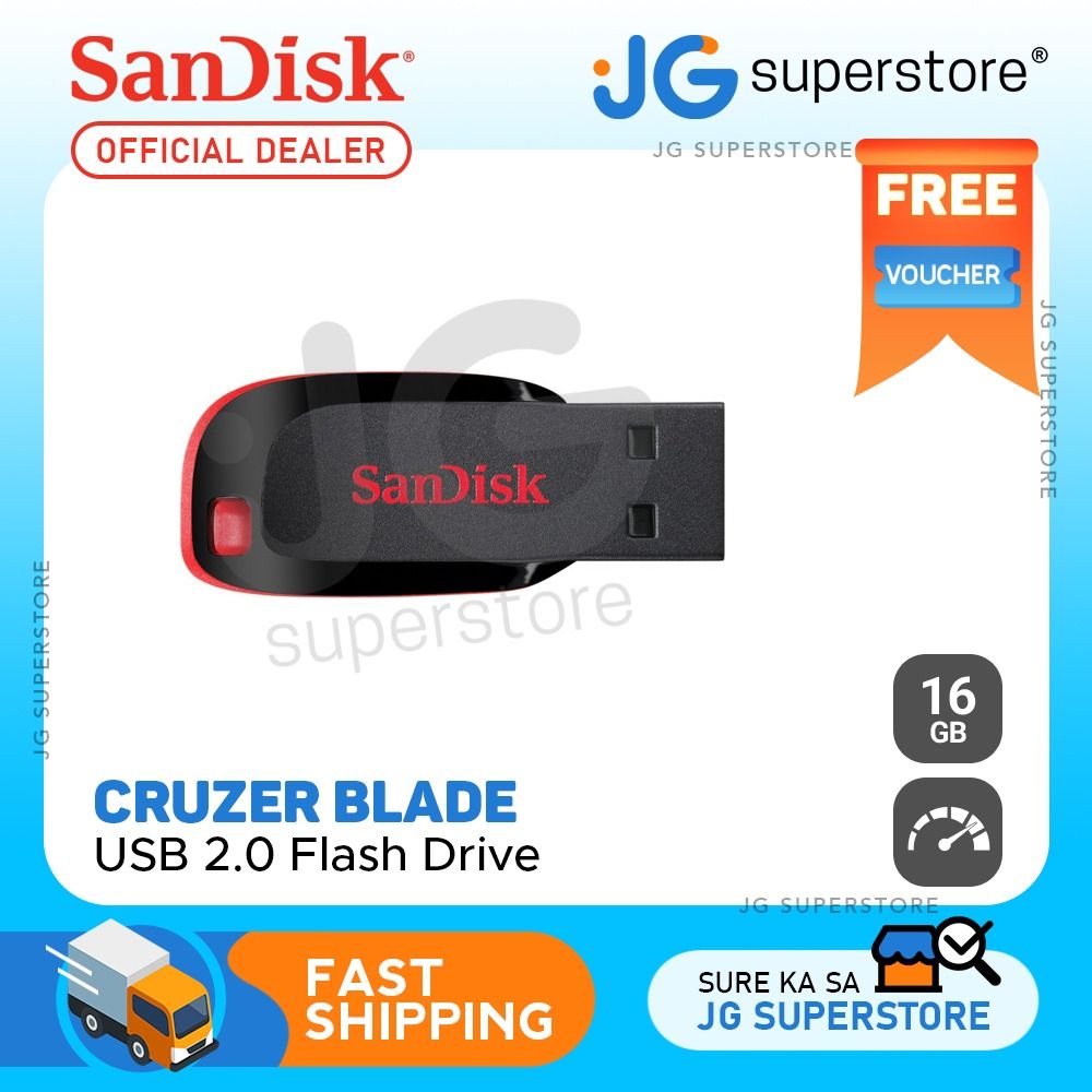 SanDisk Cruzer Blade 16GB USB 2.0 Flash Drive (BLACK, BLUE, GREEN, PINK ...