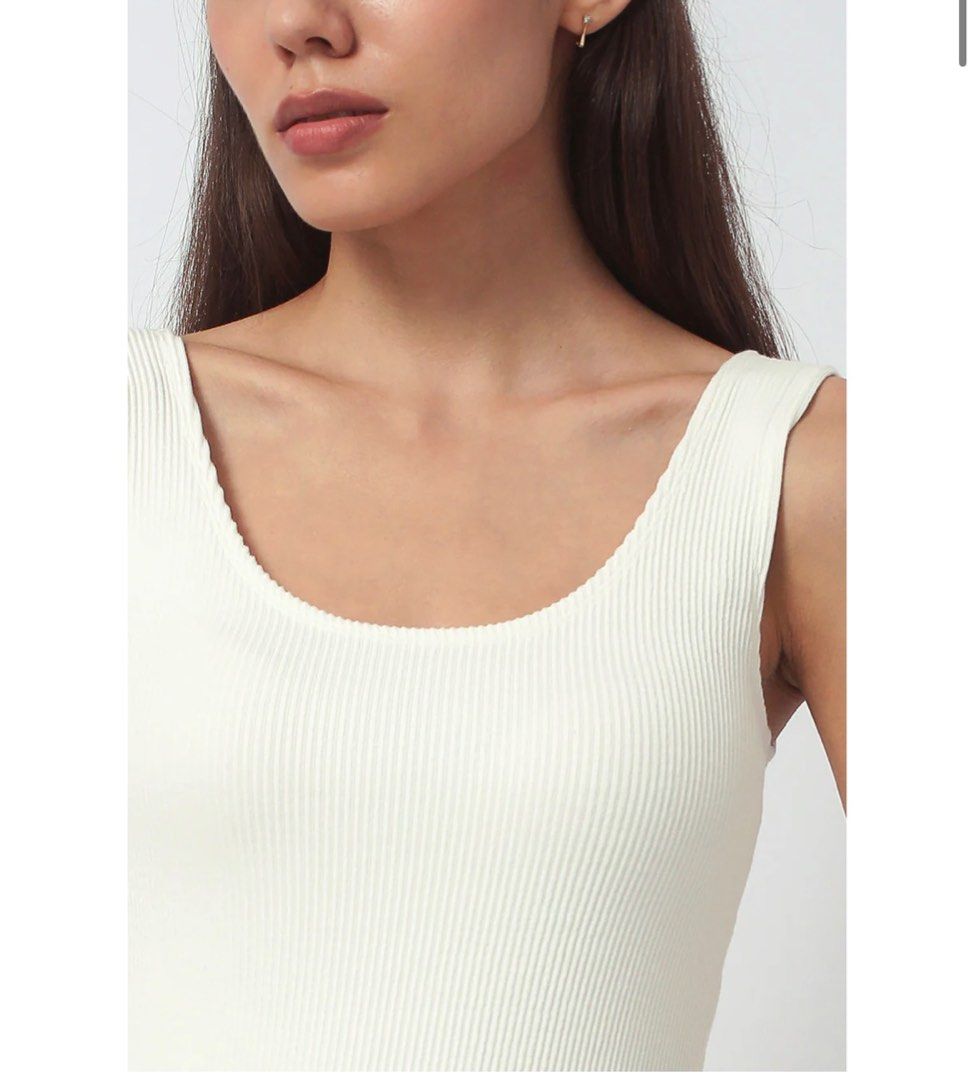 Sansfaff sans faff Natasha Reversi Midi Dress in cream rib, Women's ...