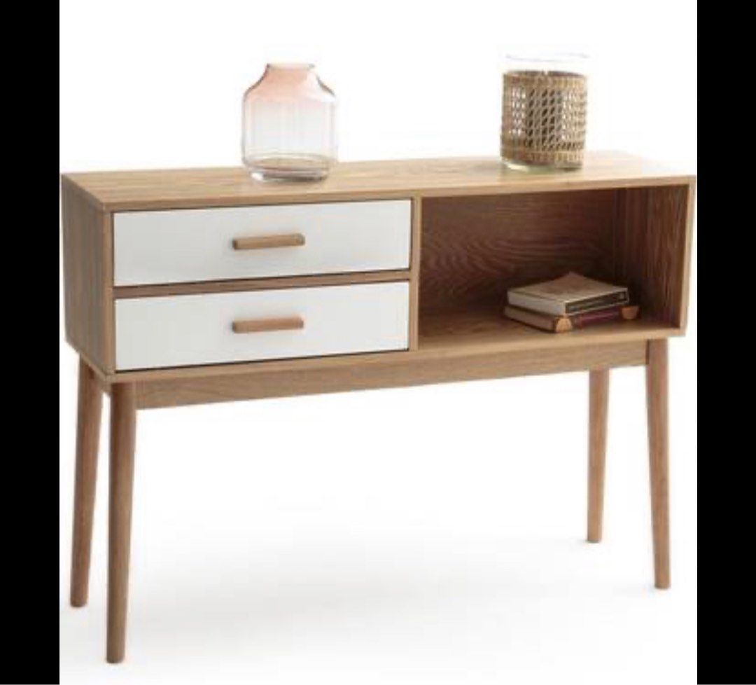 Scandinavian console table with 2 drawers & 1 compartment, Furniture ...