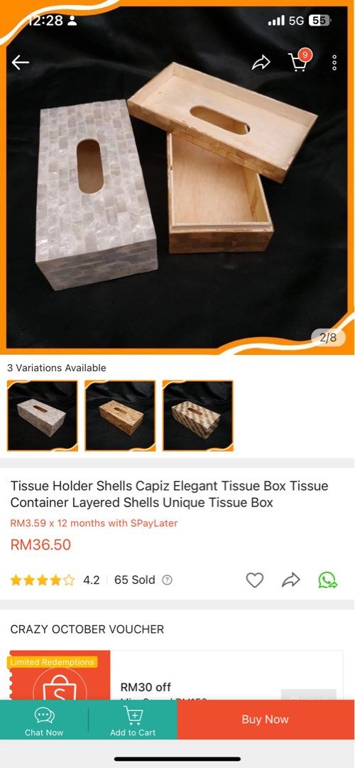 Shell Tissue Box, Furniture & Home Living, Furniture, Other Home ...