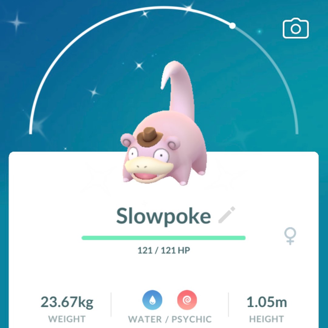 Shiny Slowpoke - Cowboy Hat (Pokemon GO) (iOS/Android), Video Gaming ...