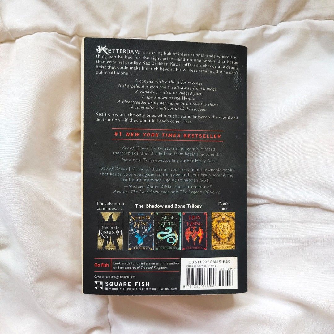 Six Of Crows novel book, Hobbies & Toys, Books & Magazines, Storybooks ...
