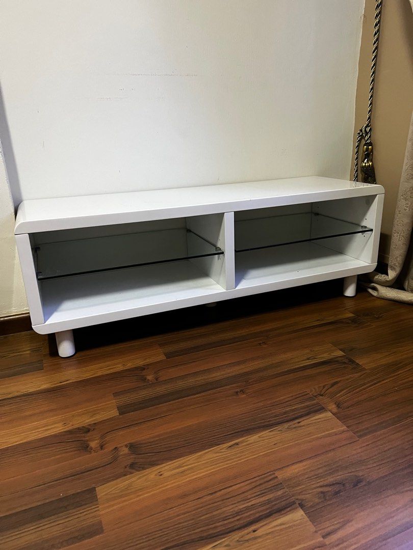 Small white TV Console, Furniture & Home Living, Furniture, TV Consoles ...