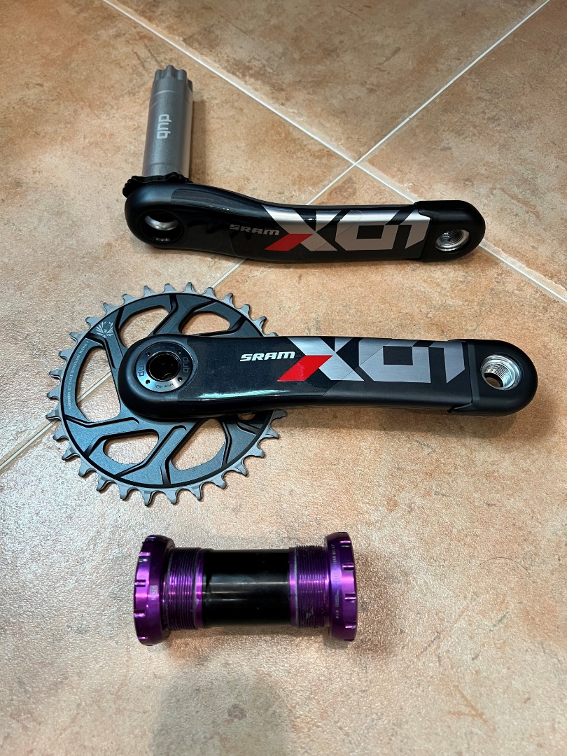 Sram X01 Eagle DUB Carbon Crankset- 12-Speed 170mm Length (Boost) 10-52T, Sports Equipment ...