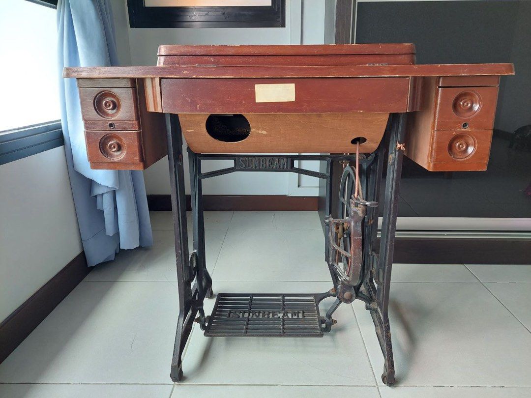 Sunbeam antique sewing machine with legs paddle!, Furniture & Home ...