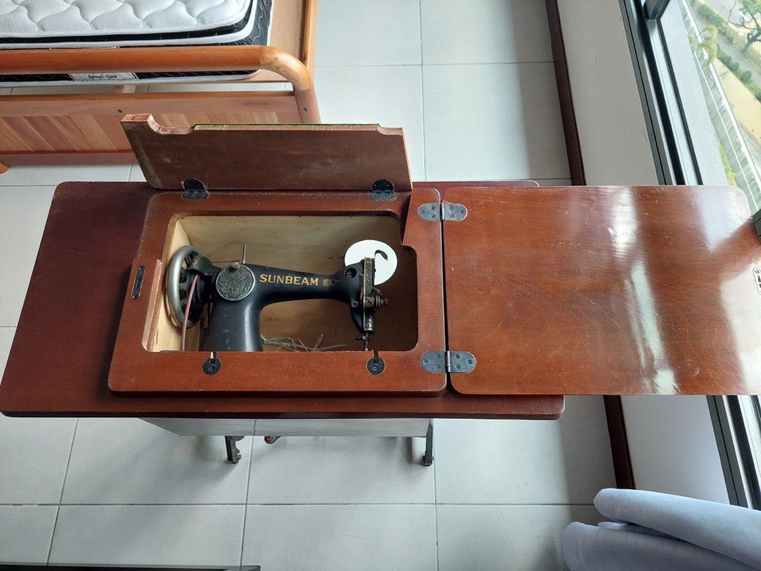 Sunbeam antique sewing machine with legs paddle!, Furniture & Home ...