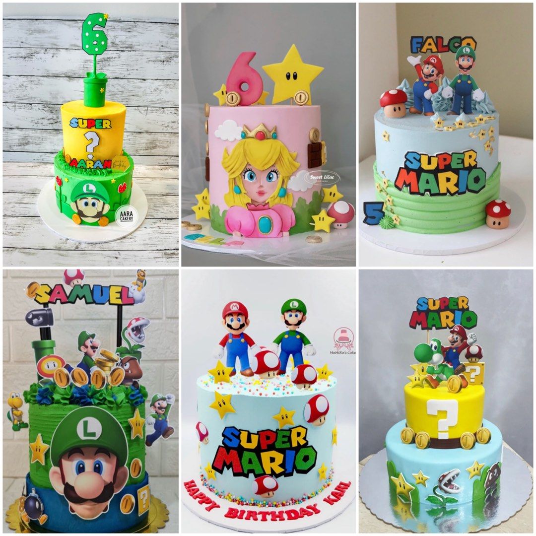 Super Mario birthday cake| Luigi cake| Princess Peach cake, Food ...