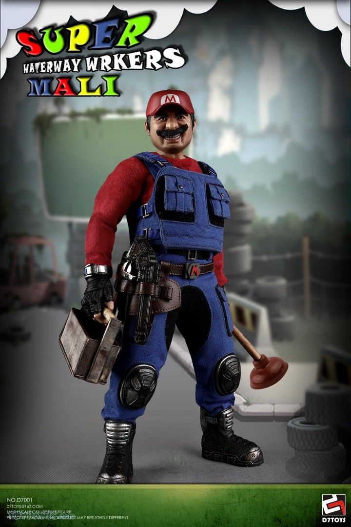 Super Mario D7TOYS 1/6 Super Waterway Wrkers Mali hot toys Mattel ...