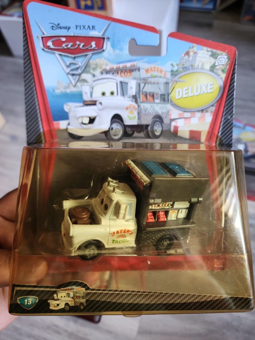 Super Rare Disney Pixar Cars Deluxe Bessie The Queen Doug RM Taco Mater ...
