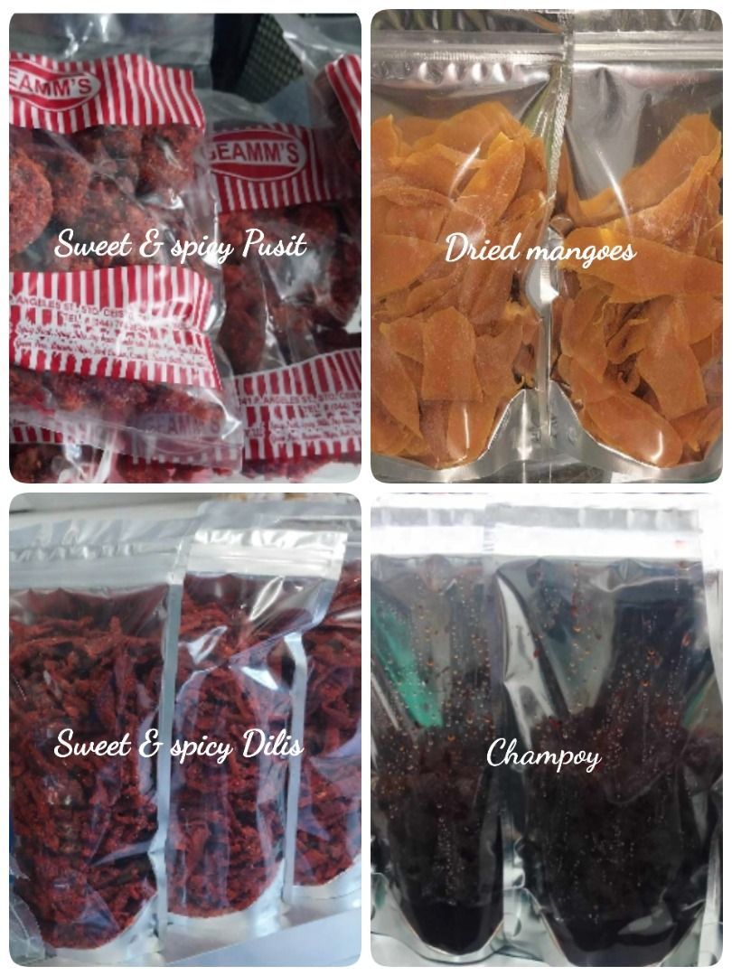 SWEET & SPICY PUSIT, SWEET & SPICY DILIS, CHAMPOY, DRIED MANGOES, Food ...