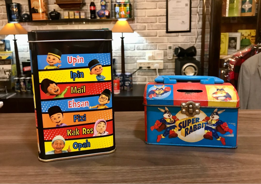 Tabung tin Upin Ipin & MBF Super Rabbit, Hobbies & Toys, Collectibles ...