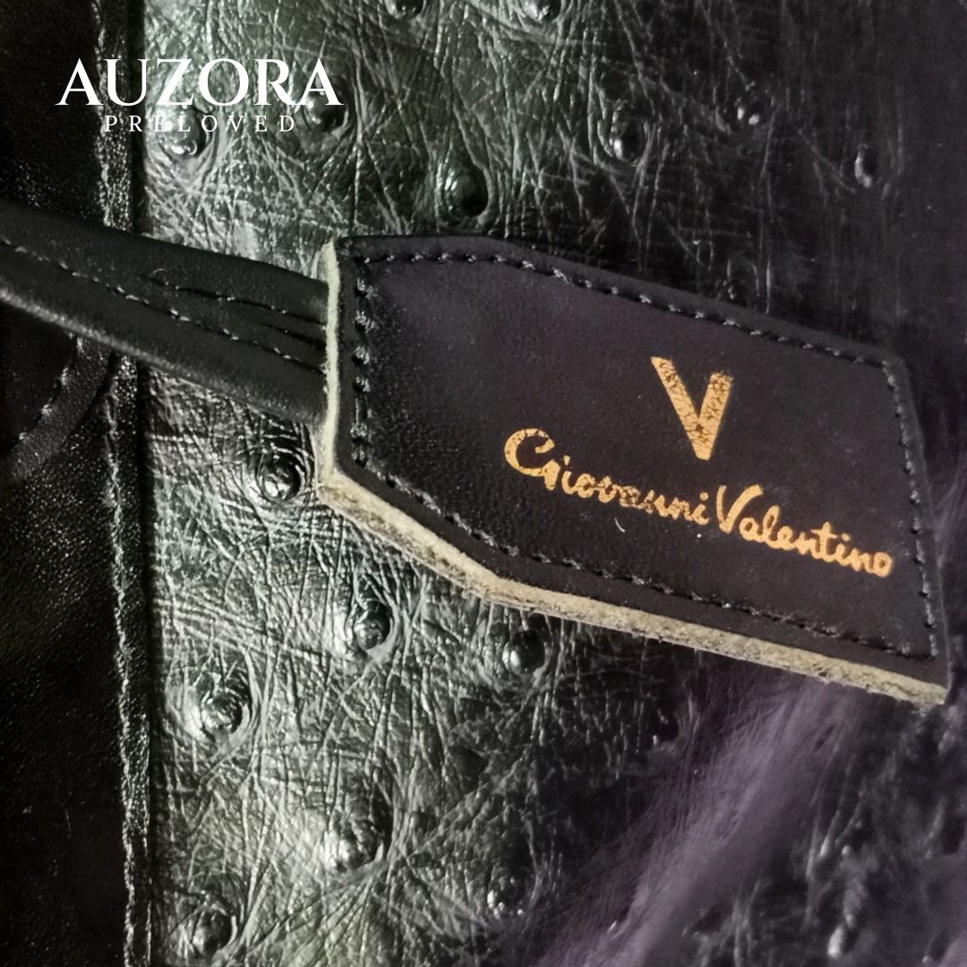 Tas Giovanni Valentino Pattern Leather Motif Kulit Burung Unta, Barang ...