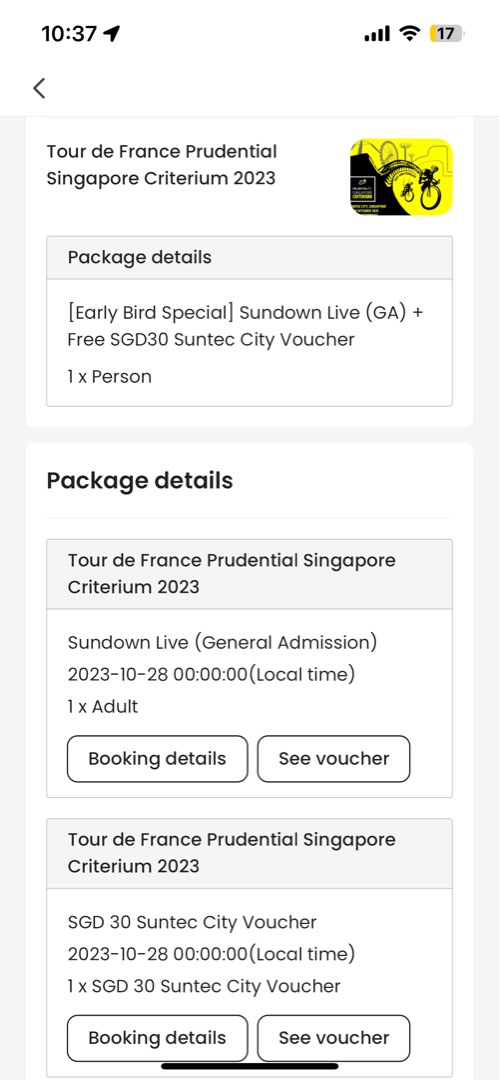 Tour de France prudential Singapore criterium 2023, Tickets & Vouchers ...