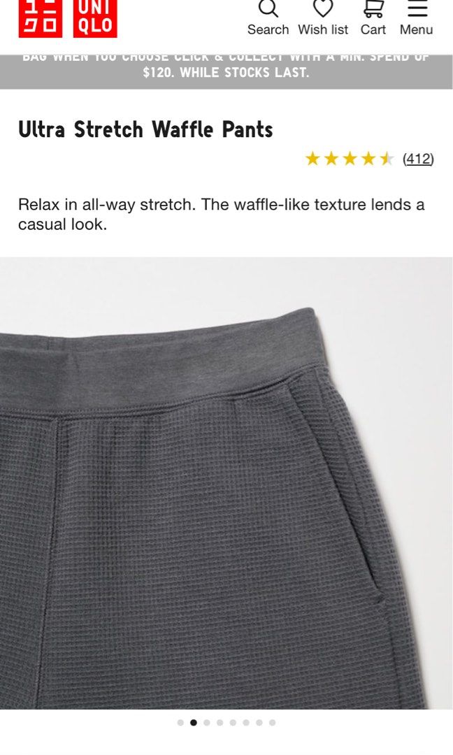 Uniqlo Ultra Stretch Waffle Pants, Women's Fashion, Bottoms, Other ...