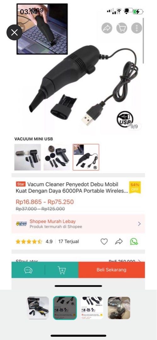 usb vacum cleaner kecil untuk debu keyboard, Elektronik, Lainnya di ...