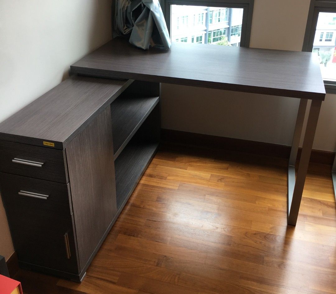 V.hive Dino L-shaped desk OB027DT WENGE, Furniture & Home Living ...