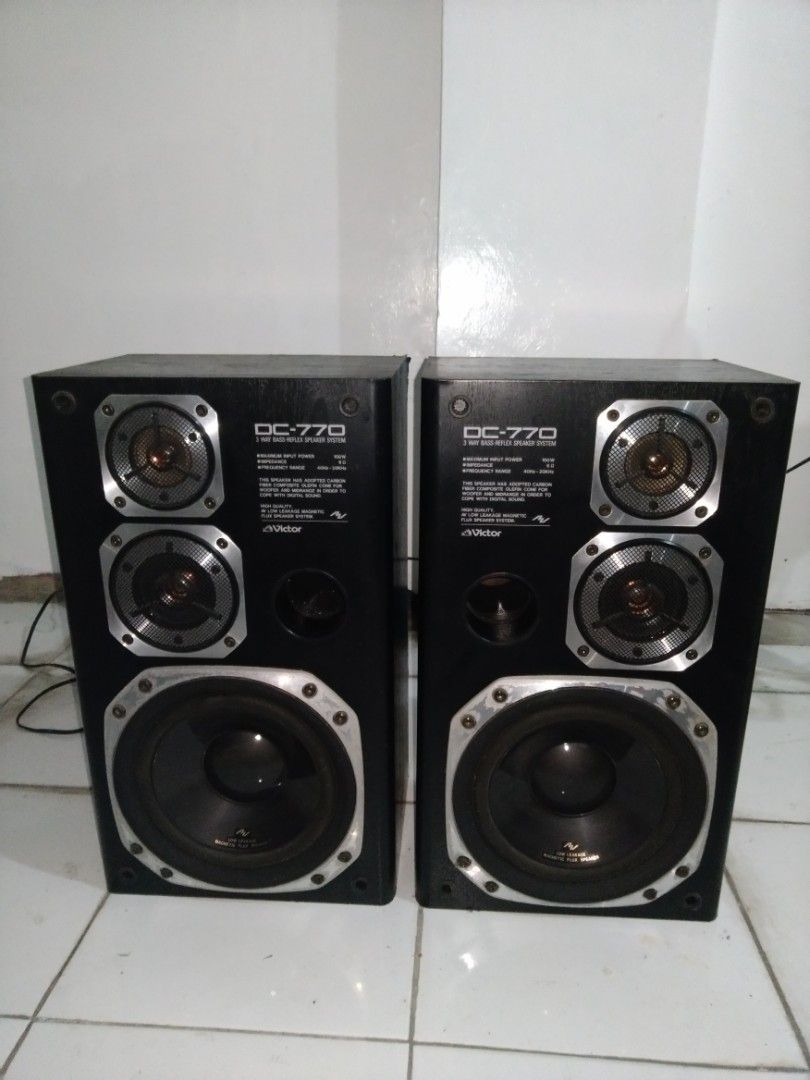 Victor DC-770 100Watts 3 Way Bass Reflex Magnetic Flux Big Size Heavy Vintage Speakers - Made In ...