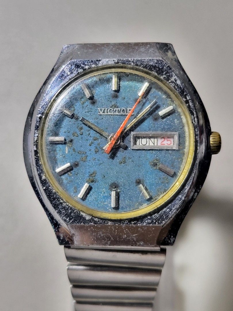 Victor Swiss Manual Wind Watch Blue Dial, Men's Fashion, Watches ...