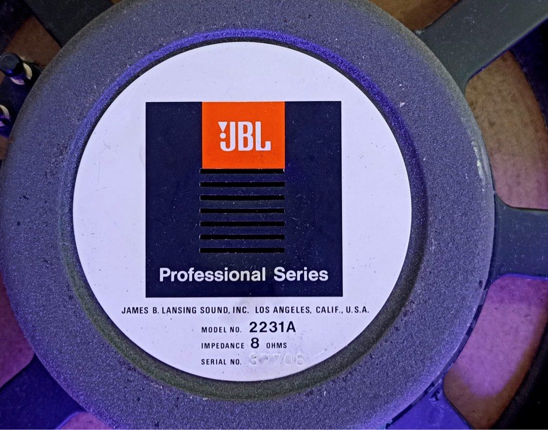 Vintage 15” JBL 2231A 8 Ohms Professional Series Speakers, Audio ...