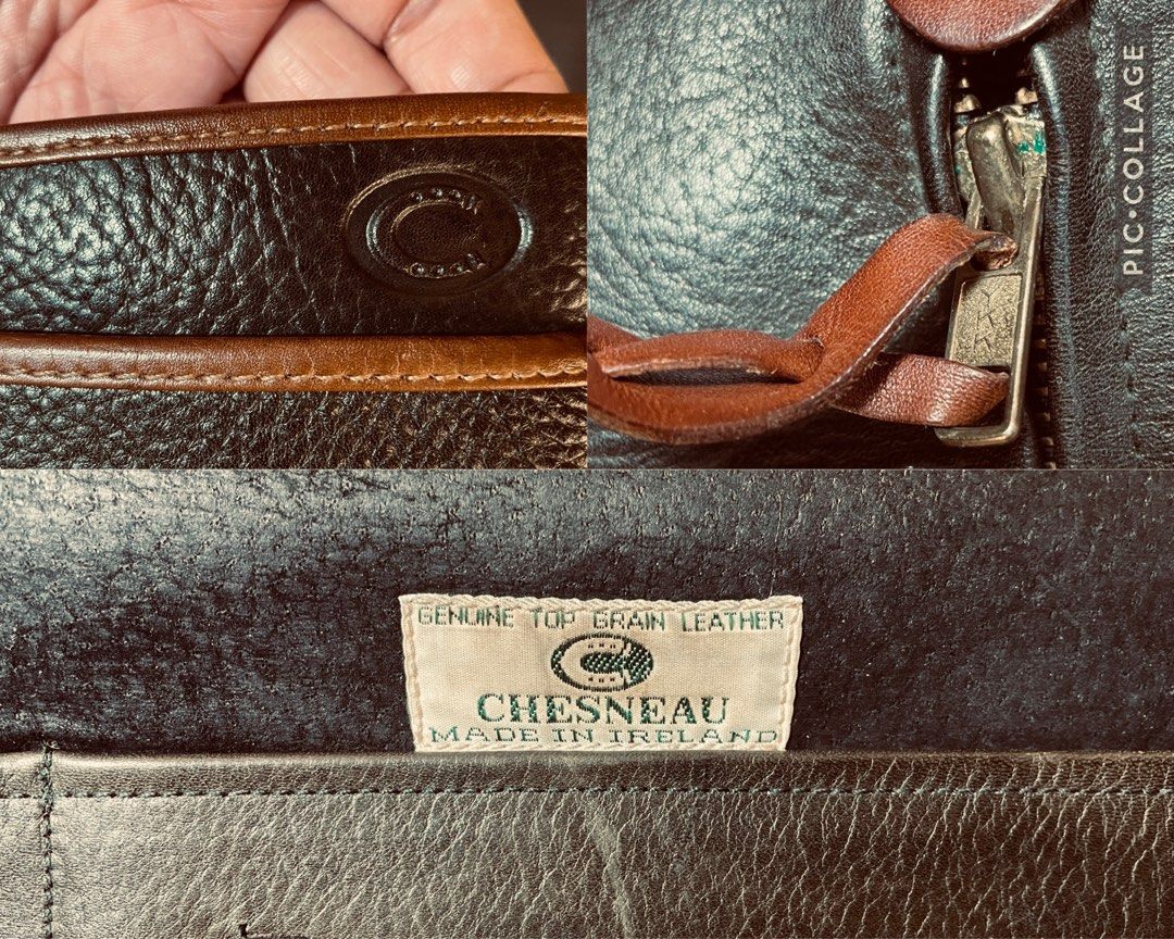 Vintage Chesnau Full Grain Leather Briefcase, Men's Fashion, Bags ...