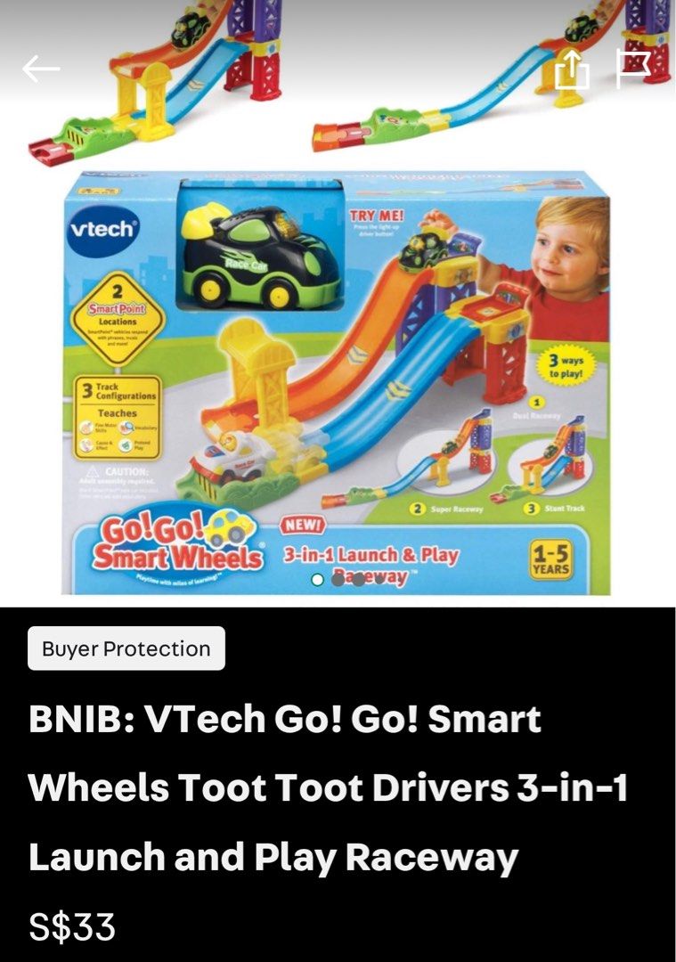 Vtech 3 in 1 launch and go race car, Hobbies & Toys, Toys & Games on ...