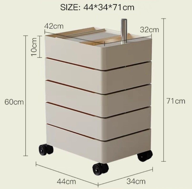 Wheeled Trolley/ Storage Tray / Coffee Table/ Side Table / Movable ...