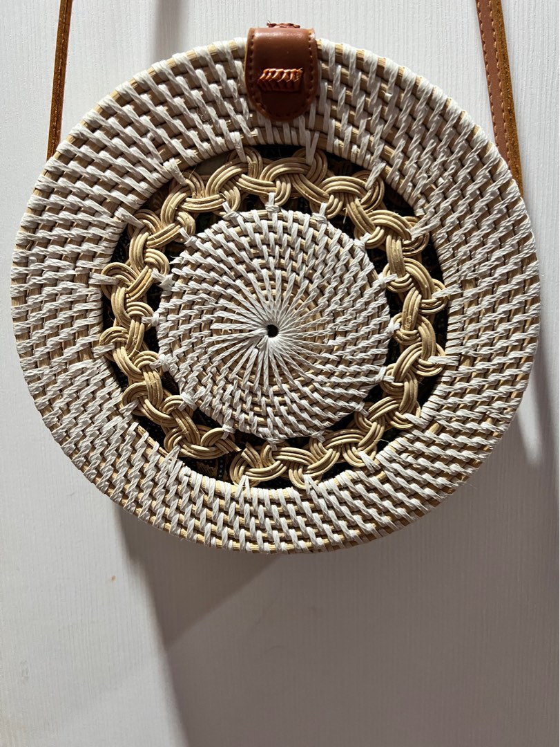 White Floral Original Rottan , Women's Fashion, Bags & Wallets ...