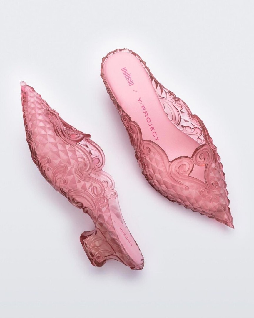Y Project and Melissa Pink Pointed Toe kitten heel mules, Women's ...