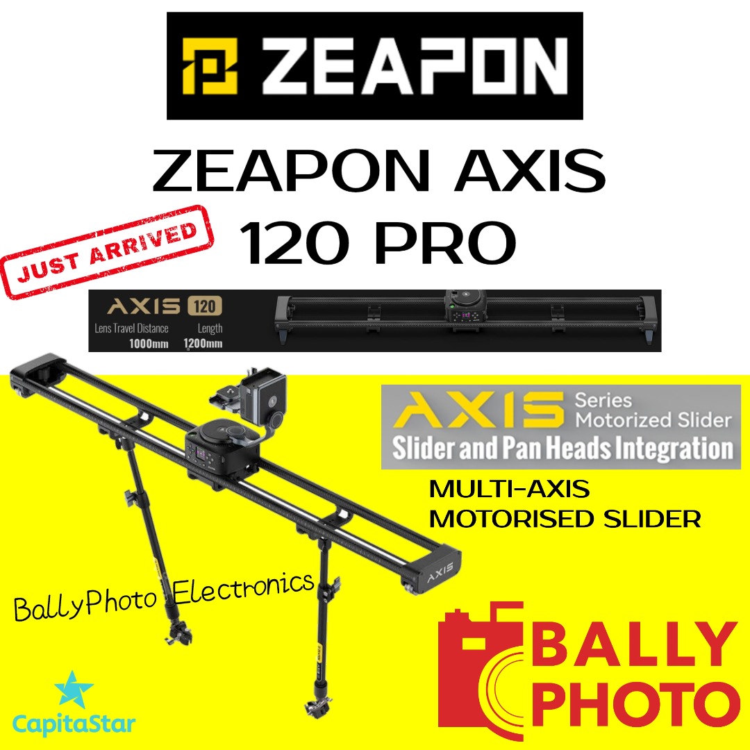 Zeapon AXIS 120 Pro Carbon Fiber Multi-axis Motorized Slider (3-axis Version), Photography ...