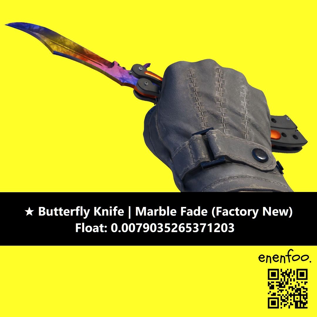 (0.007FV) BUTTERFLY KNIFE MARBLE FADE FN FACTORY NEW CS2 SKINS KNIVES ITEMS CSGO COUNTER STRIKE ...