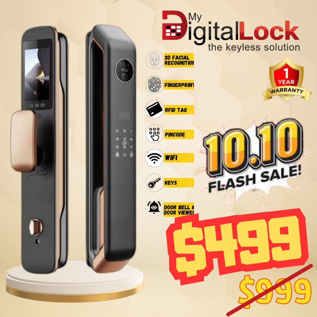 (10/10 PROMO) 3D FACE REC CAMERA DOOR DIGITAL LOCK, Furniture & Home ...