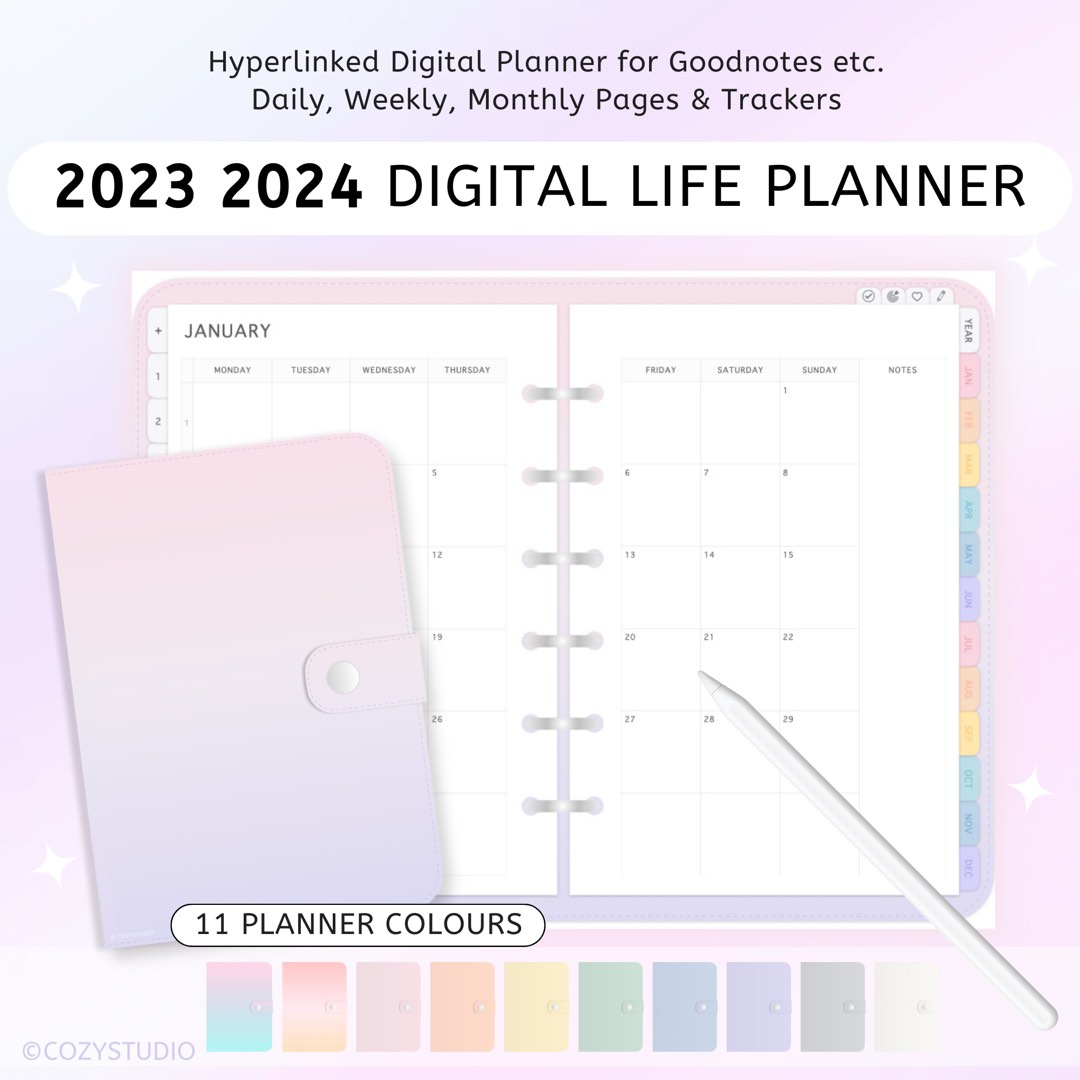 2023 2024 2025 Digital Life Planner for GoodNotes iPad and other apps ...