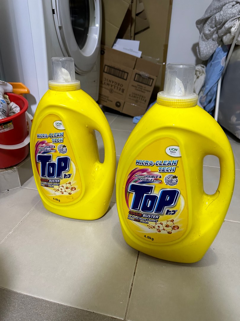 2 bottles of 4kg Top odour buster detergent ( top load), Furniture & Home Living, Cleaning ...