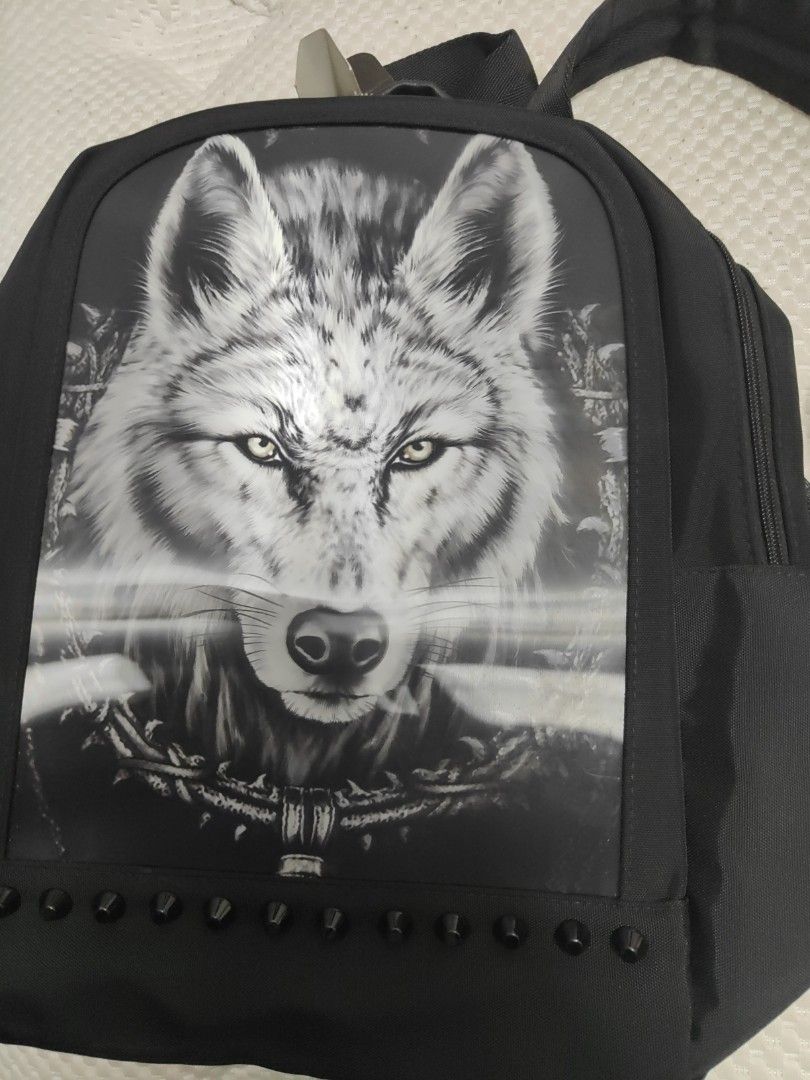 3D wolf Backpack, Men's Fashion, Bags, Backpacks on Carousell