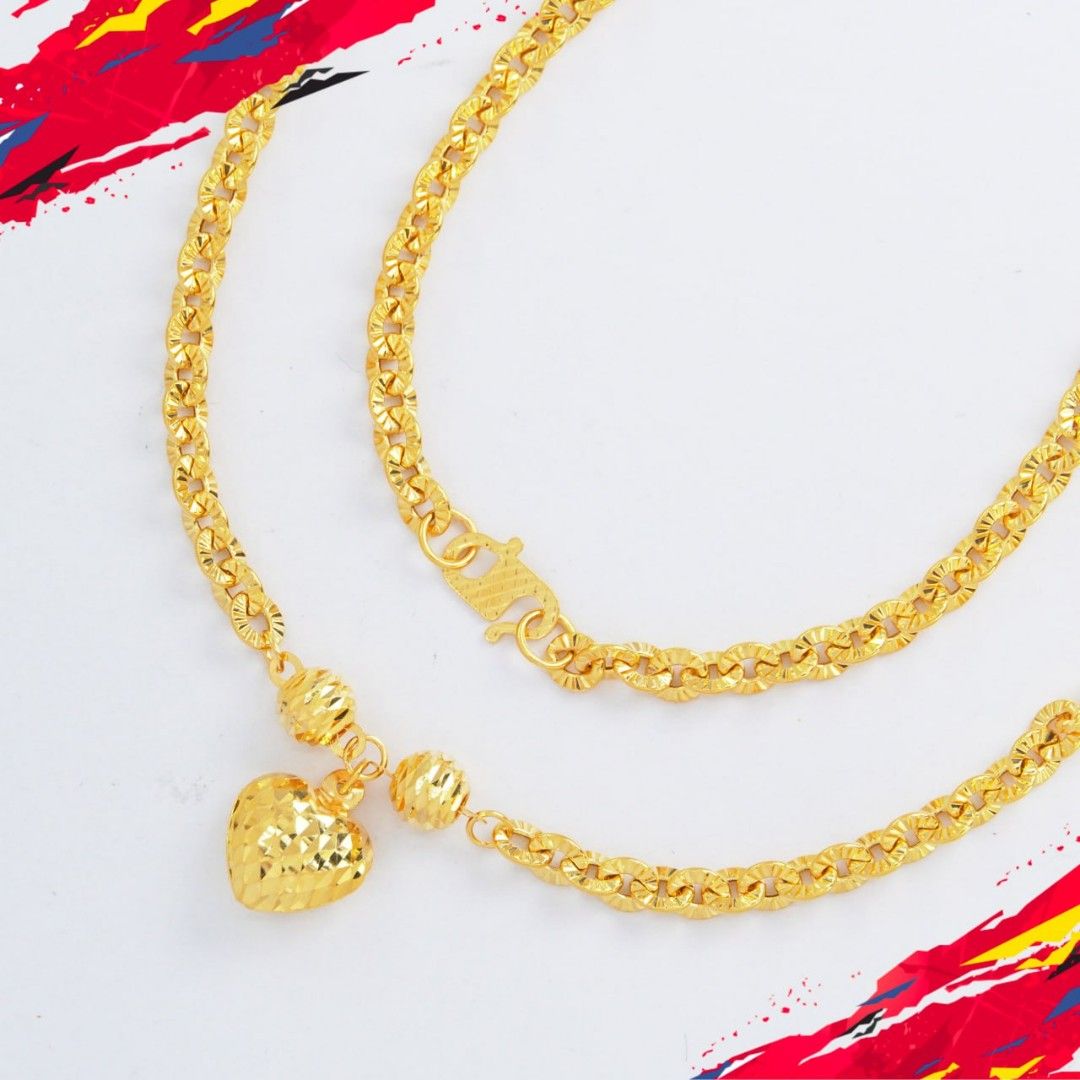 916 Gold RANTAI LEHER, Women's Fashion, Jewelry & Organisers, Necklaces ...