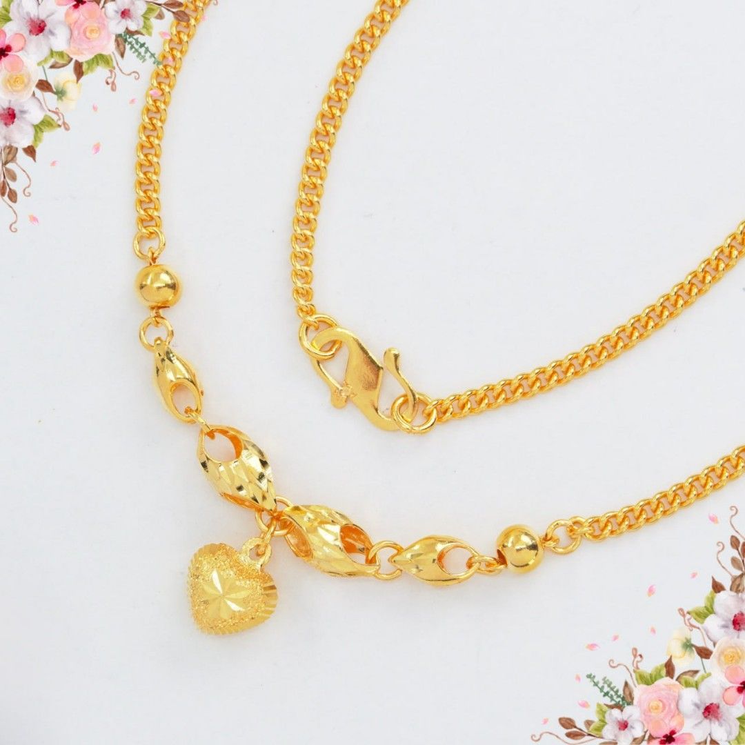 916 Gold RANTAI LEHER, Women's Fashion, Jewelry & Organisers, Necklaces ...