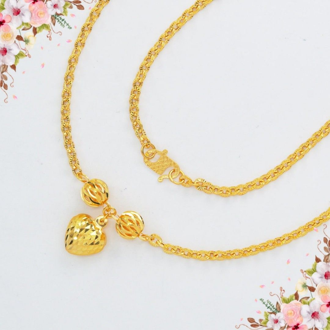 916 Gold RANTAI LEHER, Women's Fashion, Jewelry & Organisers, Necklaces ...